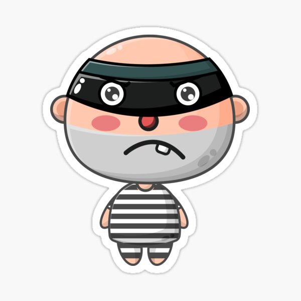"Cute character thief" Sticker for Sale by simplestore22 | Redbubble