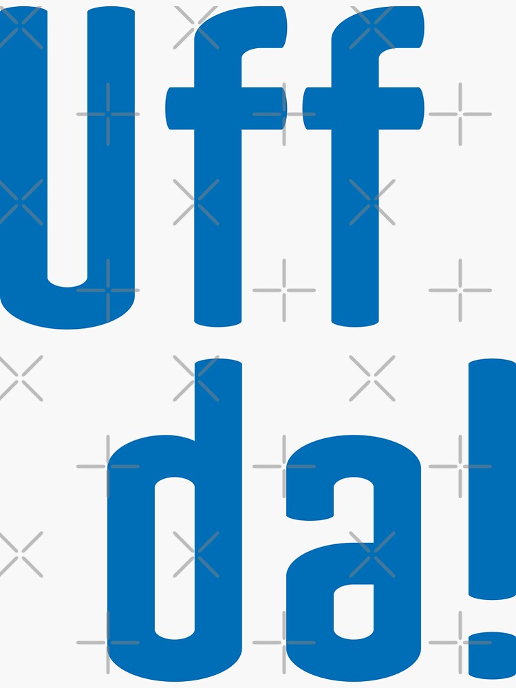 "Uff Da! Modern Logo" Sticker for Sale by maninsidetees | Redbubble
