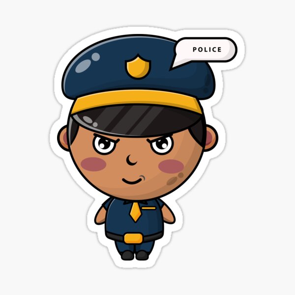 "Dark skinned cute cop" Sticker for Sale by simplestore22 | Redbubble