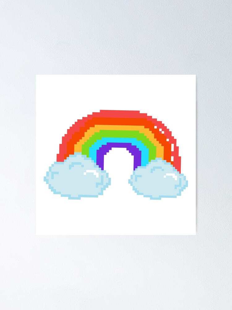"Rainbow Pixel Art Emoji" Poster for Sale by AbeyOye | Redbubble