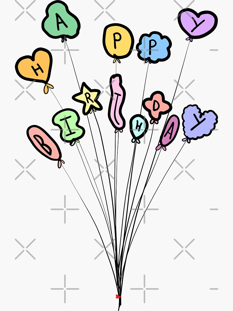 "Happy birthday balloons" Sticker by Designs2shine | Redbubble