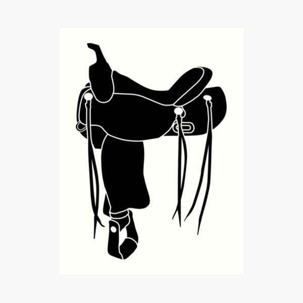 "Western Theme - Saddle Silhouette" Art Print by SandpiperDesign ...
