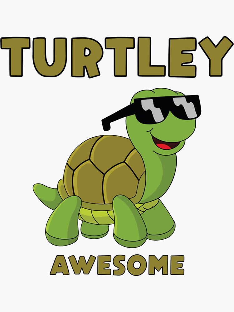 "turtley awesome " Sticker by presenteee | Redbubble