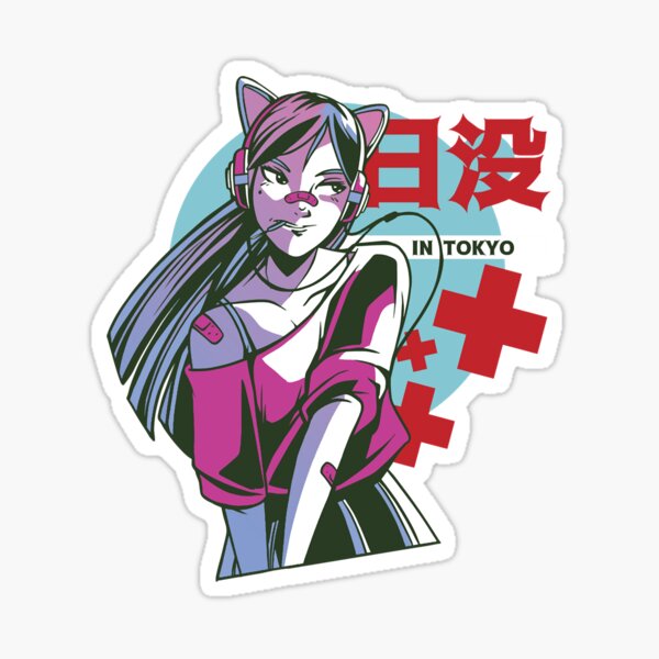 "Anime Manga cat girl catwalk Classic" Sticker for Sale by ...
