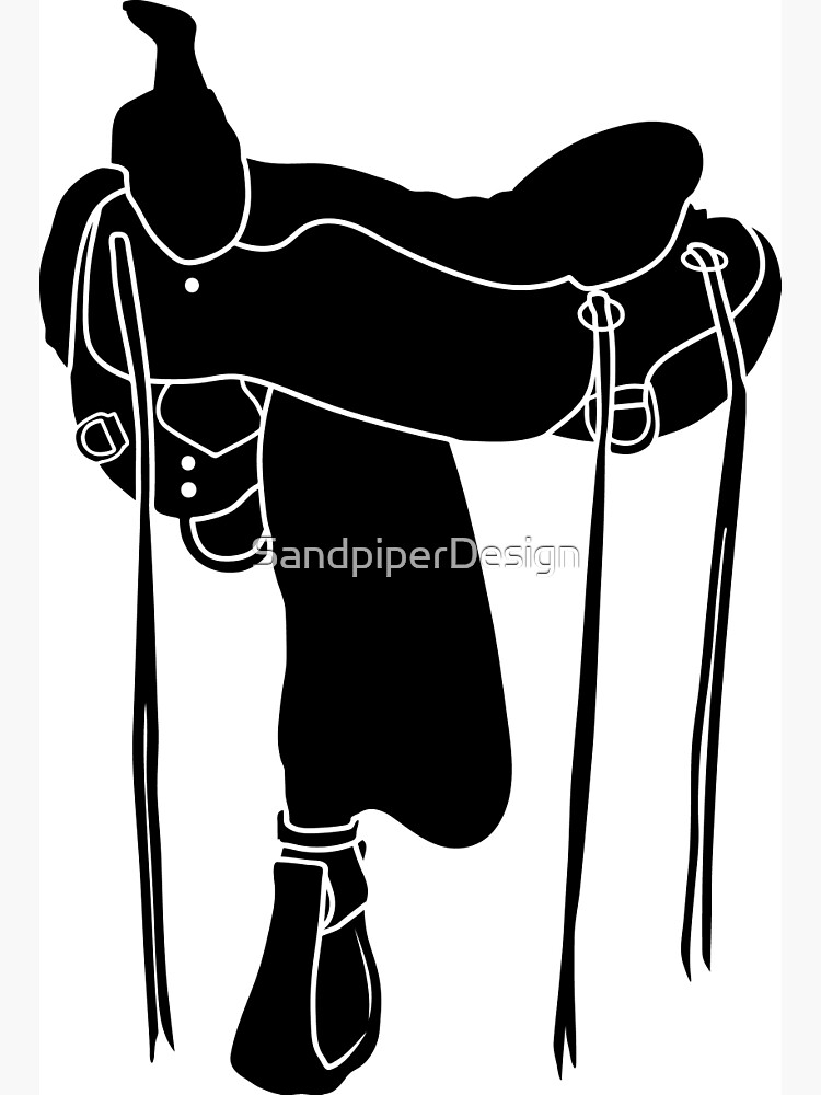 "Western Theme - Saddle Silhouette" Art Print by SandpiperDesign ...