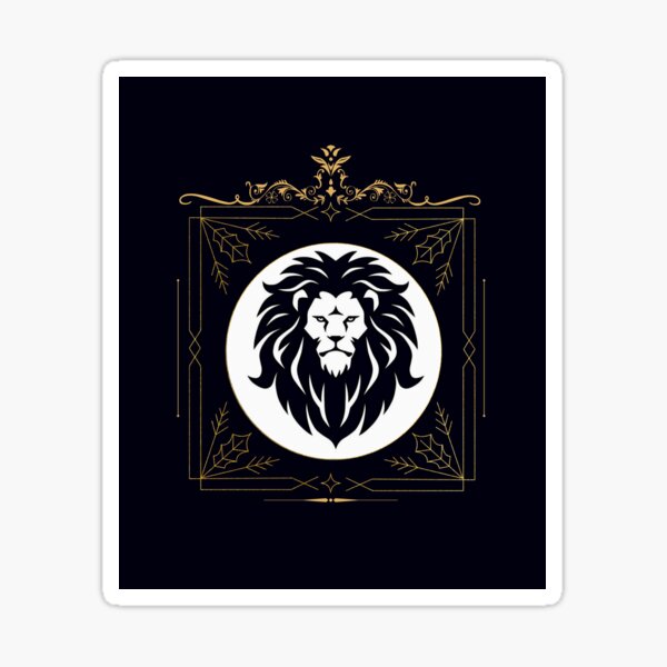 "Lion gold logo" Sticker for Sale by OrchidFlowers | Redbubble