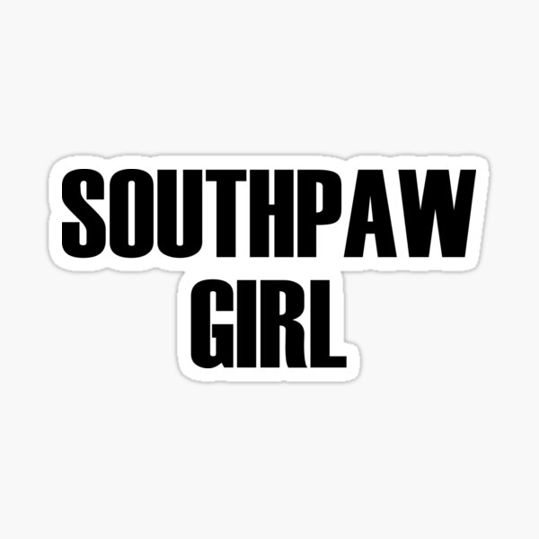 "Southpaw Girl - Simple Black" Sticker by jorgechubuter | Redbubble