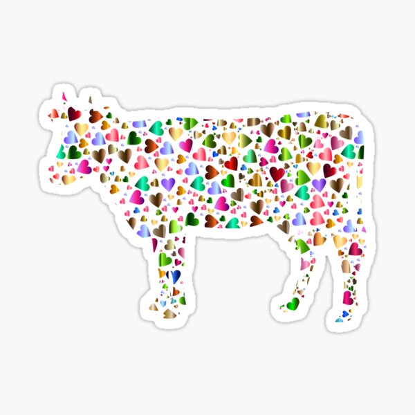 "Dairy cattle heart pattern color" Sticker by MatildaWatson | Redbubble