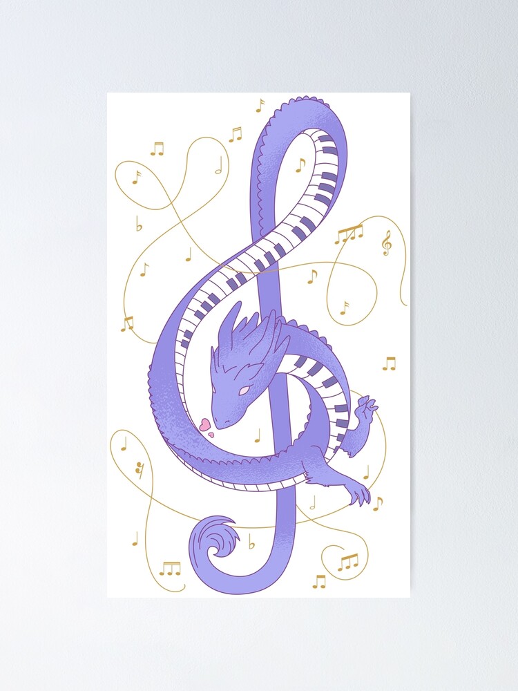 "Purple Song Dragon - G Clef Dragon " Poster for Sale by Artrographic ...