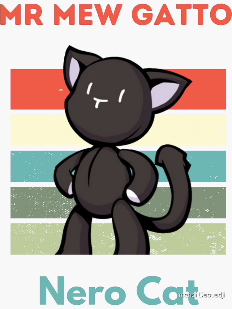 "Neo The World Ends With You – Mr. Mew Gatto Nero Cat" Sticker for Sale ...