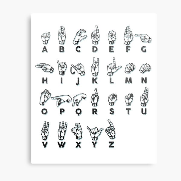 "American Sign Language ASL Alphabet" Metal Print for Sale by ...