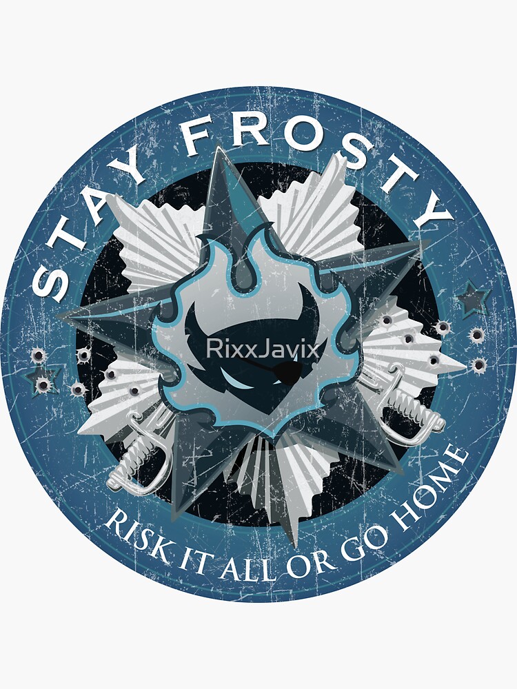 "Stay Frosty Grunge Crest" Sticker for Sale by RixxJavix | Redbubble