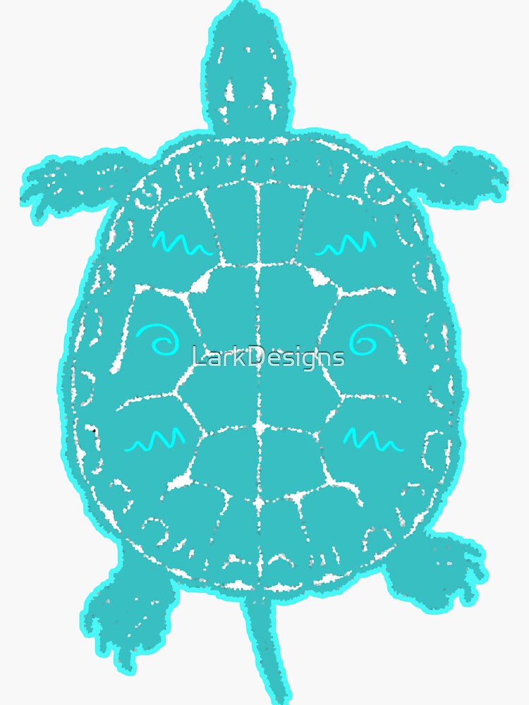 "Cute Turquoise and Teal Turtle" Sticker by LarkDesigns | Redbubble