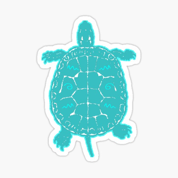 "Cute Turquoise and Teal Turtle" Sticker by LarkDesigns | Redbubble