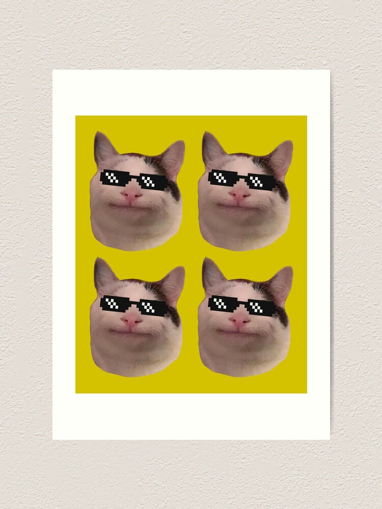 "thug life Smiling Cat Beluga discord pfp " Art Print by stickiii ...