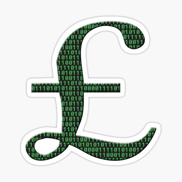 "Digital Currency UK pounds" Sticker for Sale by stuwdamdorp | Redbubble