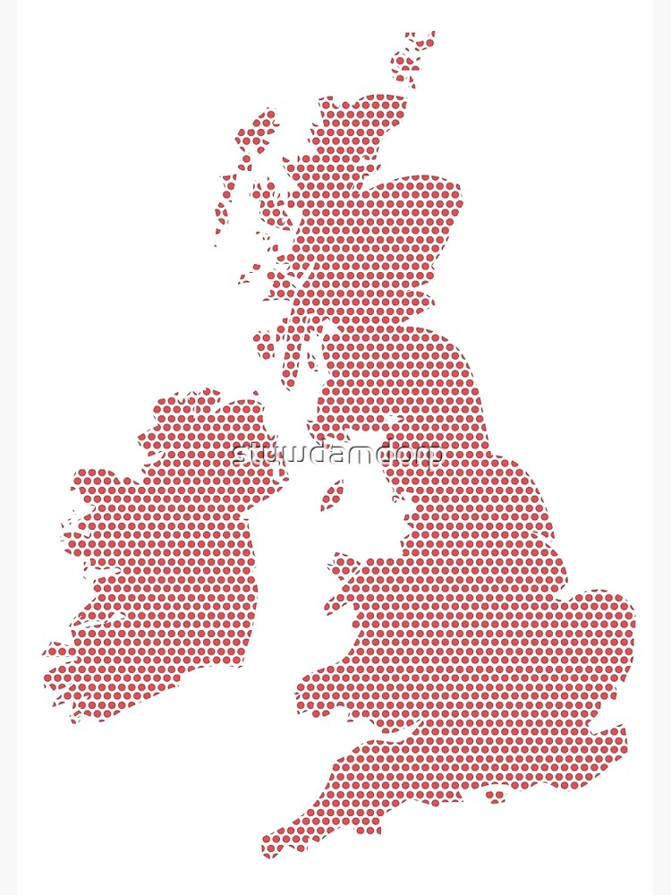 "UK map made of red dots." Poster for Sale by stuwdamdorp | Redbubble