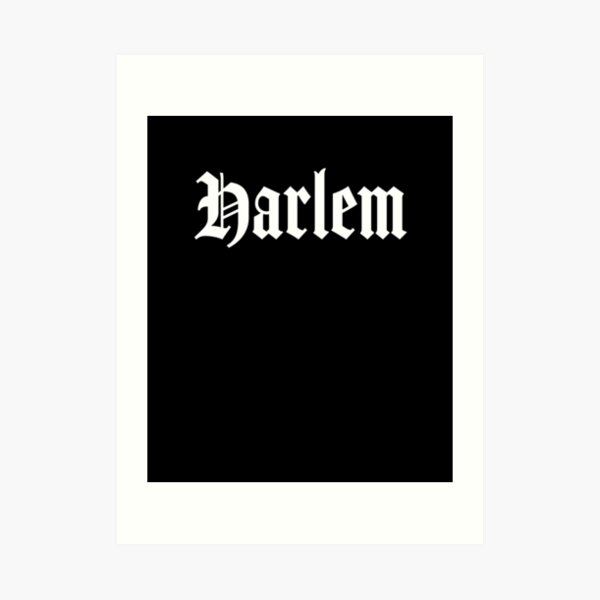 "Harlem New York City Borough Old English Font" Art Print by ...