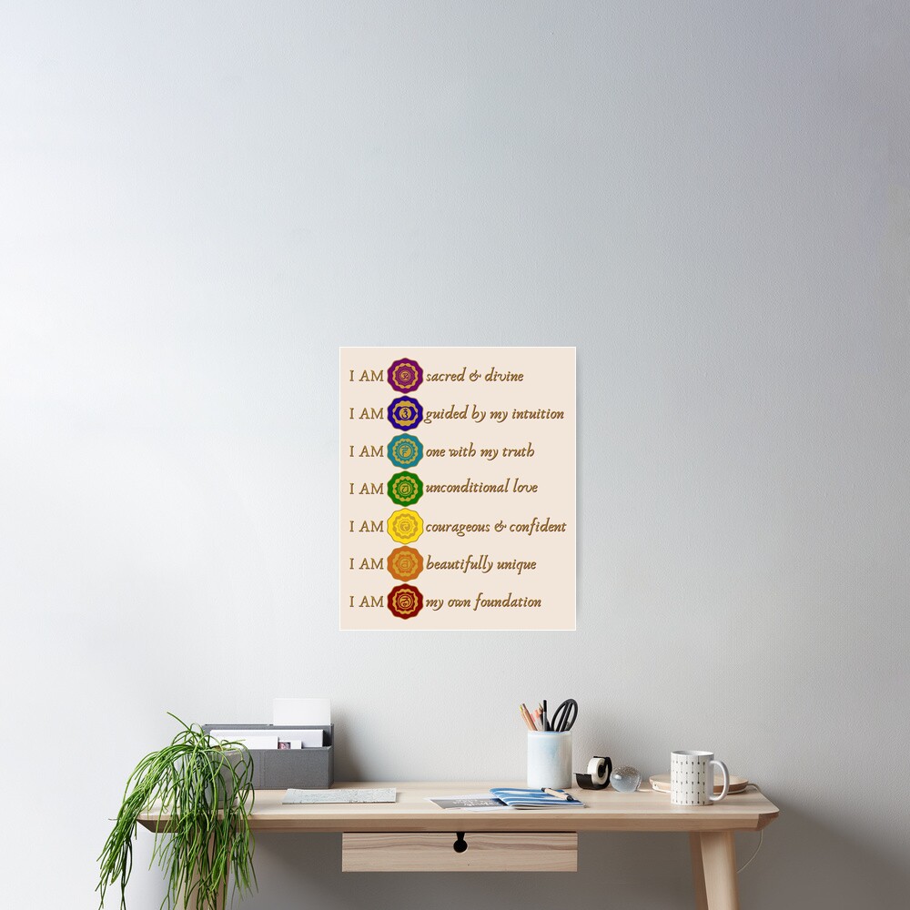 "I AM CHAKRA AFFIRMATIONS" Poster for Sale by MercurialMKB | Redbubble