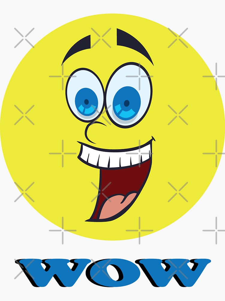 "Wow Smiley" Sticker by g3rocks | Redbubble