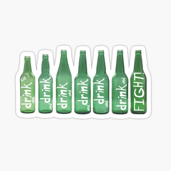 "Drink and Fight!" Sticker by Jayca | Redbubble