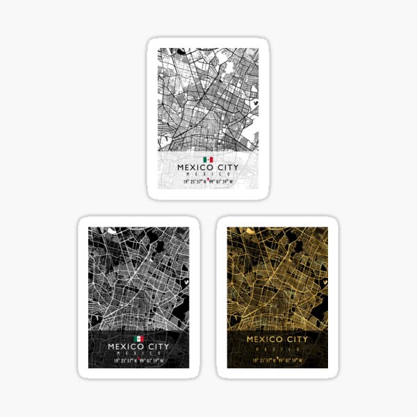 "MEXICO CITY MAP MEXICO Sticker Pack" Sticker for Sale by hatimelhag ...