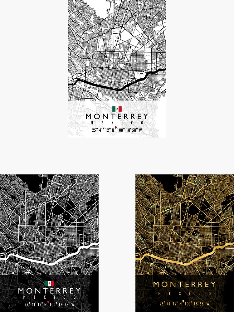 "MONTERREY MAP MEXICO Sticker Pack" Sticker by hatimelhag | Redbubble