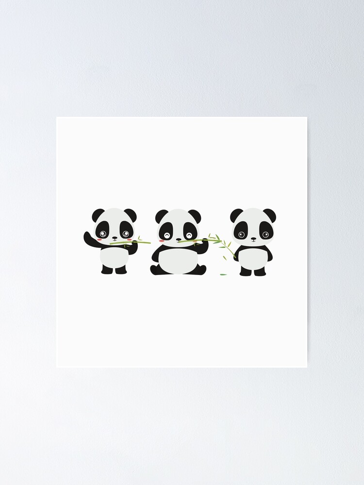 "Panda Poser Pals" Poster for Sale by KGoPrintables | Redbubble