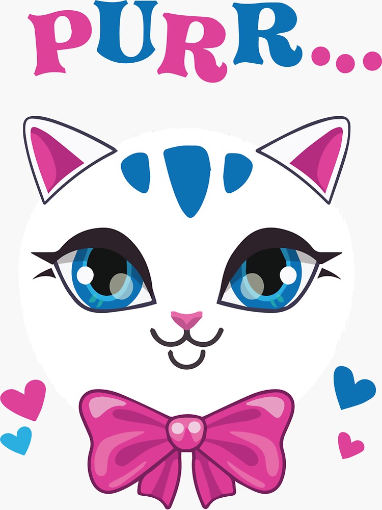 "Purr Cute Cat" Sticker for Sale by sysap80 | Redbubble