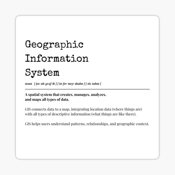 "GIS Definition" Sticker by lawlessdesign | Redbubble