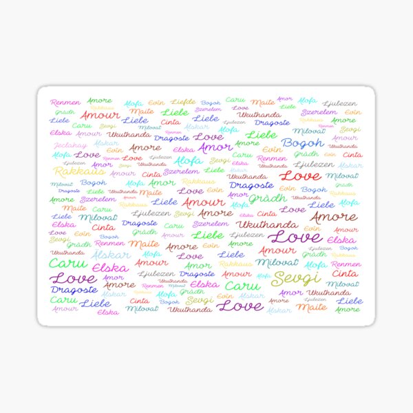 "Love words" Sticker for Sale by AHELENE | Redbubble