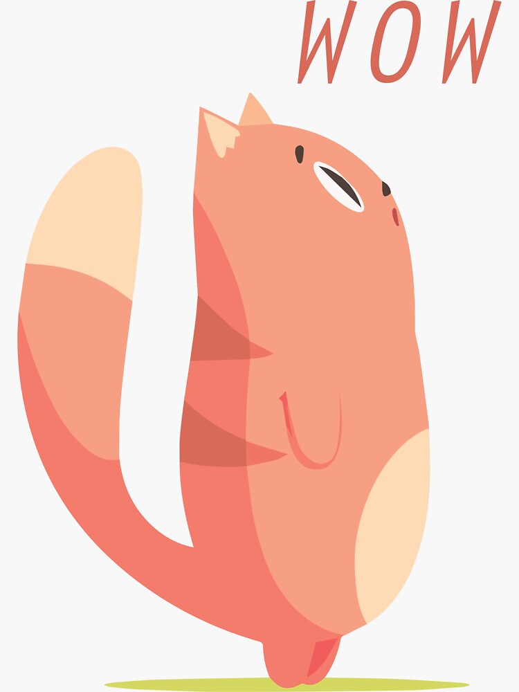 "Cute Cat WoW" Sticker by sysap80 | Redbubble
