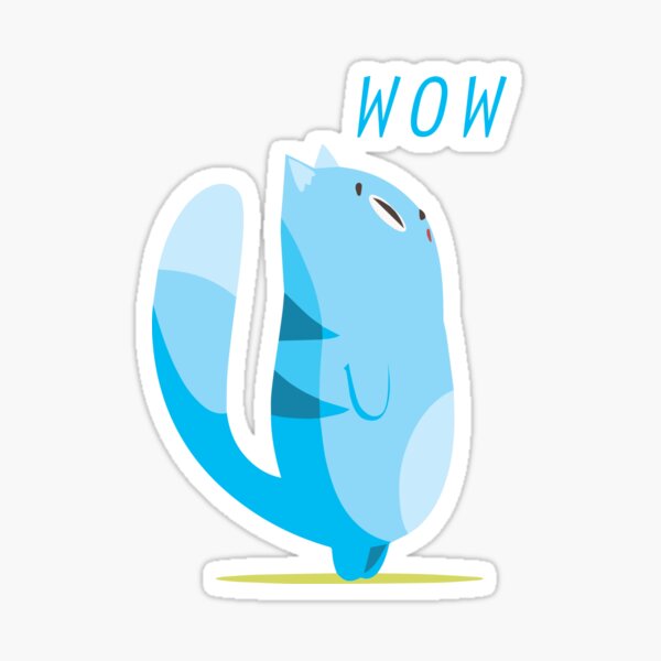 "Cute Cat WoW" Sticker for Sale by sysap80 | Redbubble