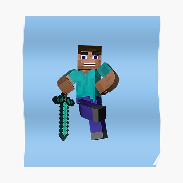 "Funny Minecraft Steve" Poster for Sale by ddkart | Redbubble