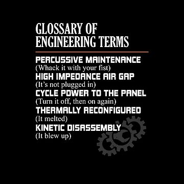 "Glossary of Engineering Terms Funny Engineer Definitions" Poster for ...