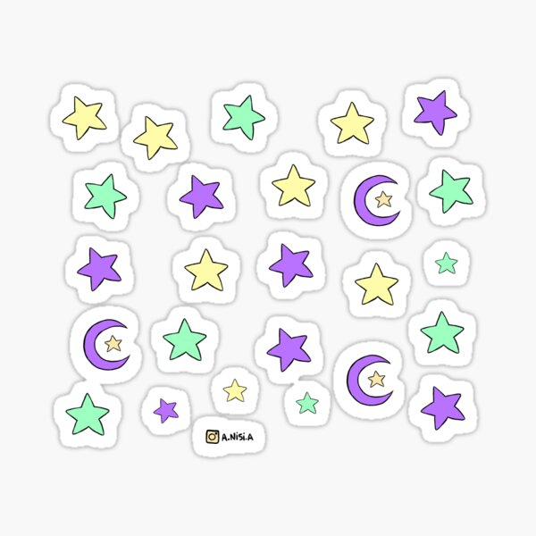 "Little Stars Sticker Pack - color 2" Sticker for Sale by aanisia ...