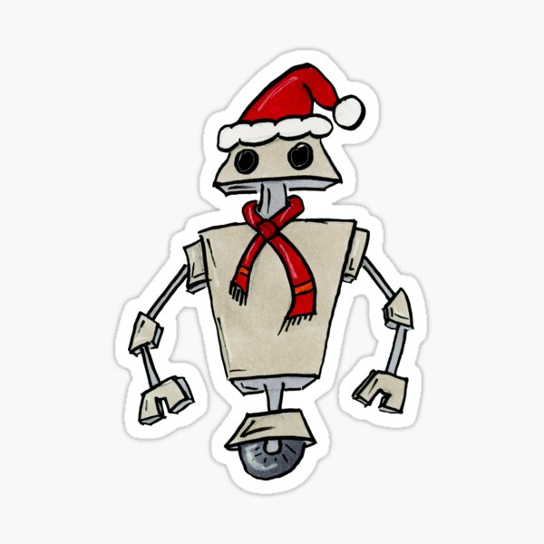 "Santa Robot" Sticker by Dika13 | Redbubble