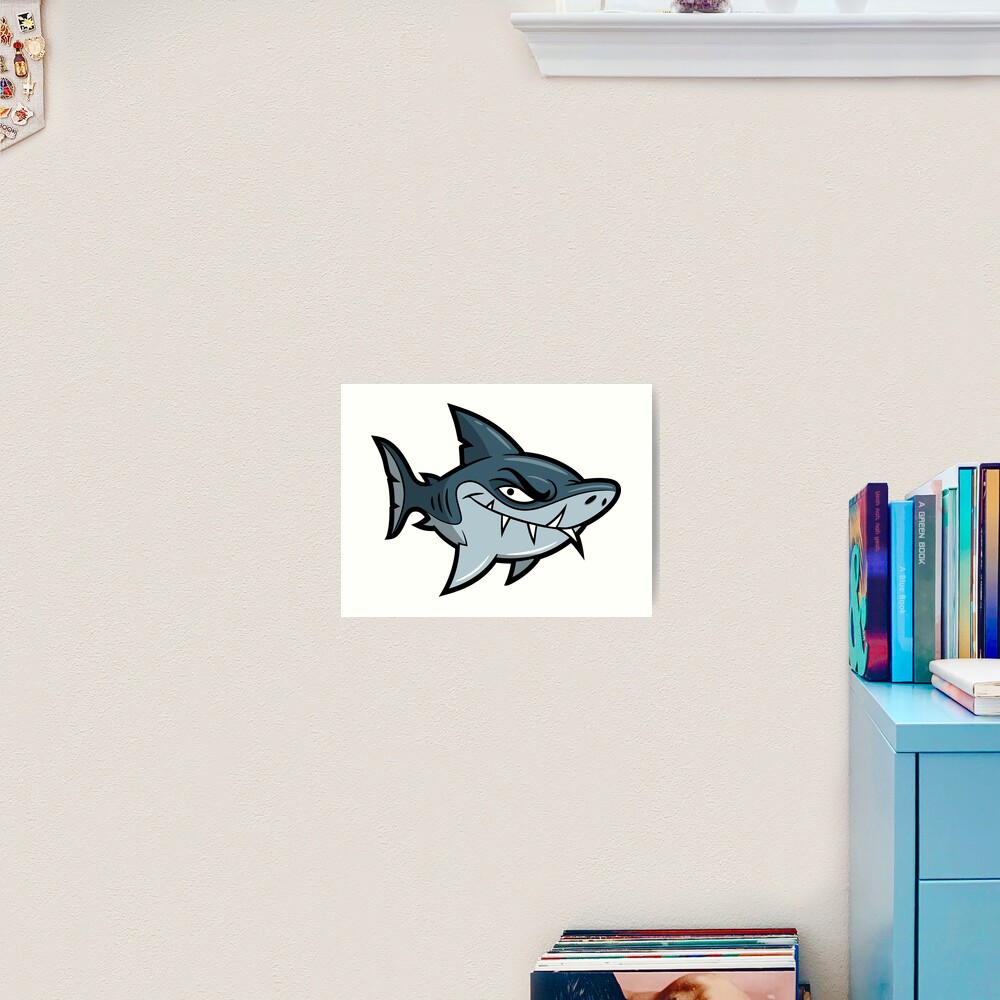 "Crazy Cartoon Shark Character" Art Print for Sale by Fitzillo | Redbubble