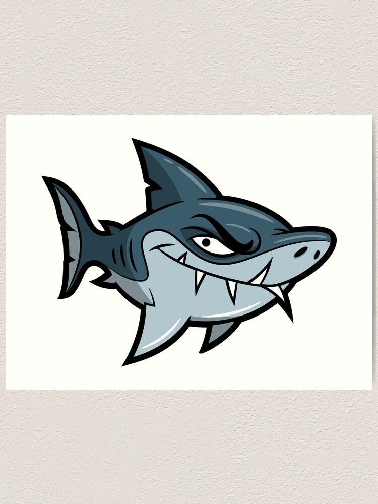 "Crazy Cartoon Shark Character" Art Print for Sale by Fitzillo | Redbubble