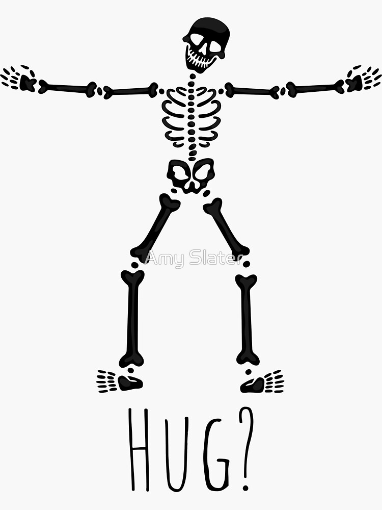 "Skeleton Offering A Hug-Skeleton-Hug-Funny Love" Sticker by ...
