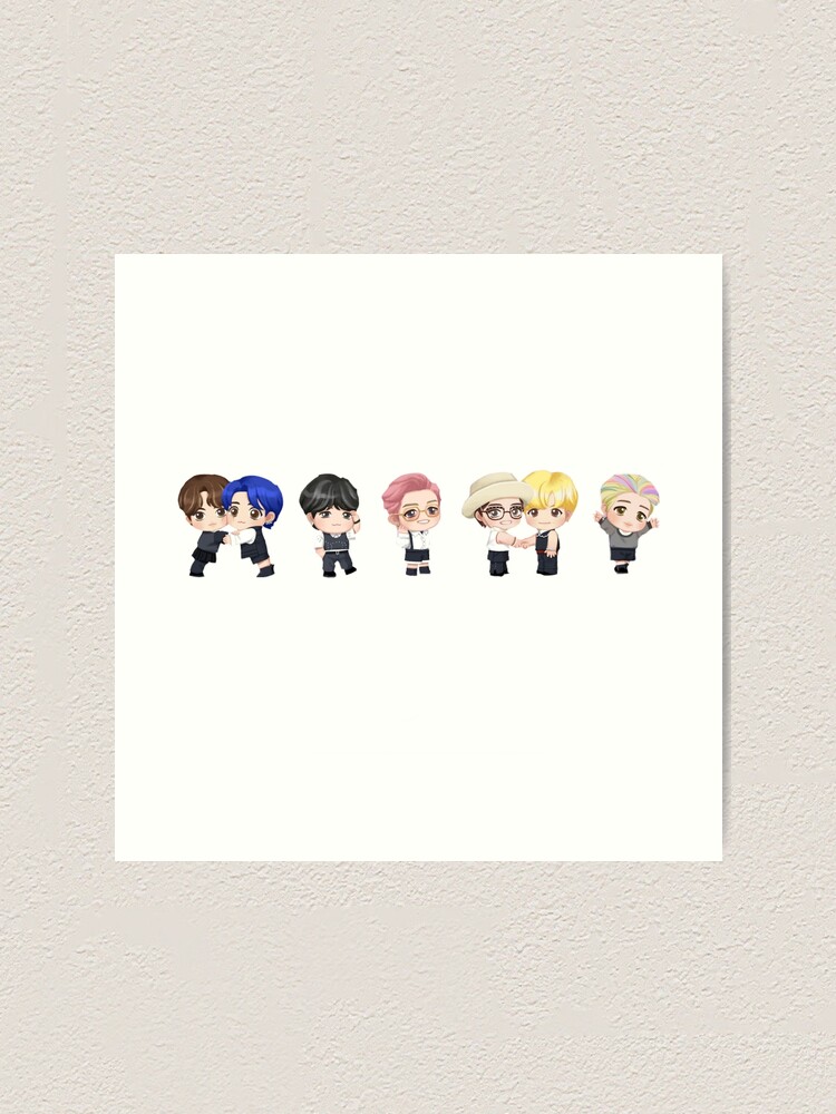 "Bts tiny tan cartoon ARMY butter sticker magnet" Art Print for Sale by ...