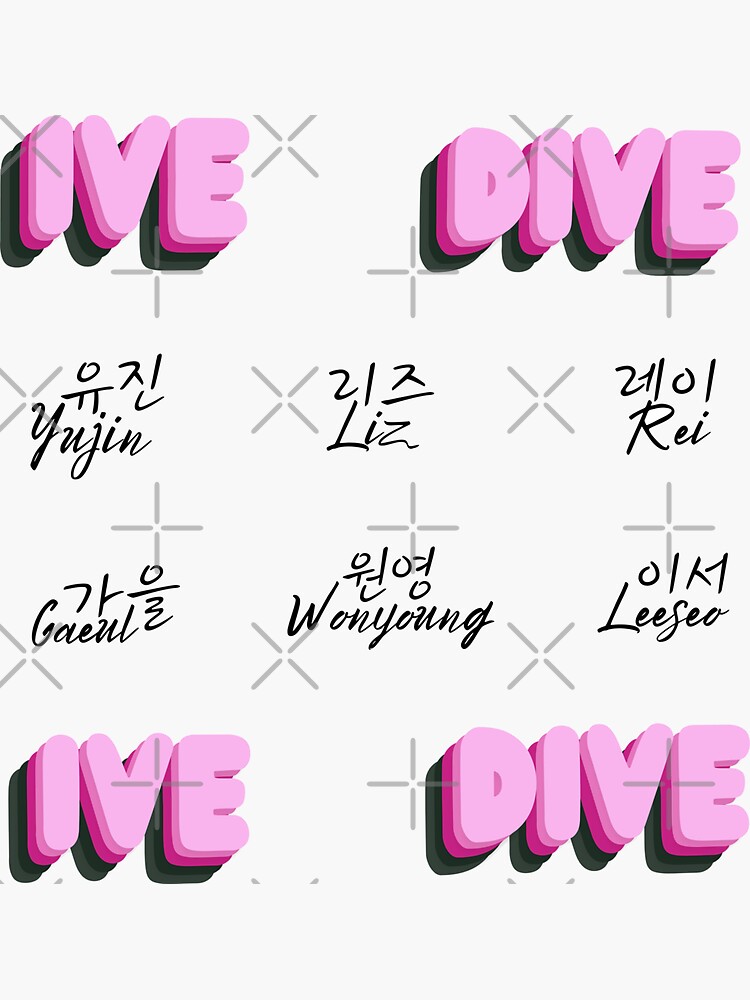 "Ive Dive Names Sticker Pack" Sticker for Sale by puki-ycdi | Redbubble
