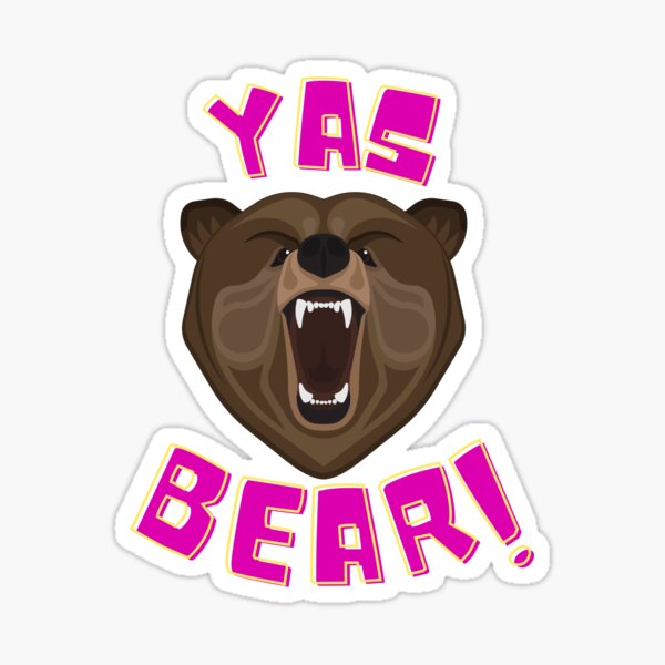 "Yas Bear" Sticker by jamiearpinricci | Redbubble