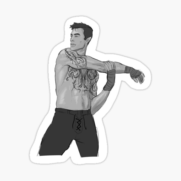 "Rhys post workout" Sticker for Sale by eliziannatheone | Redbubble
