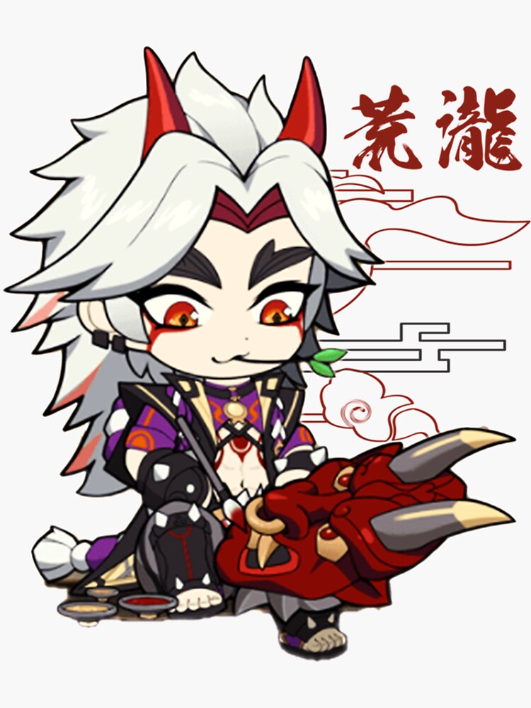 "Genshin Impact Arataki Itto " Sticker for Sale by AratakiShop | Redbubble