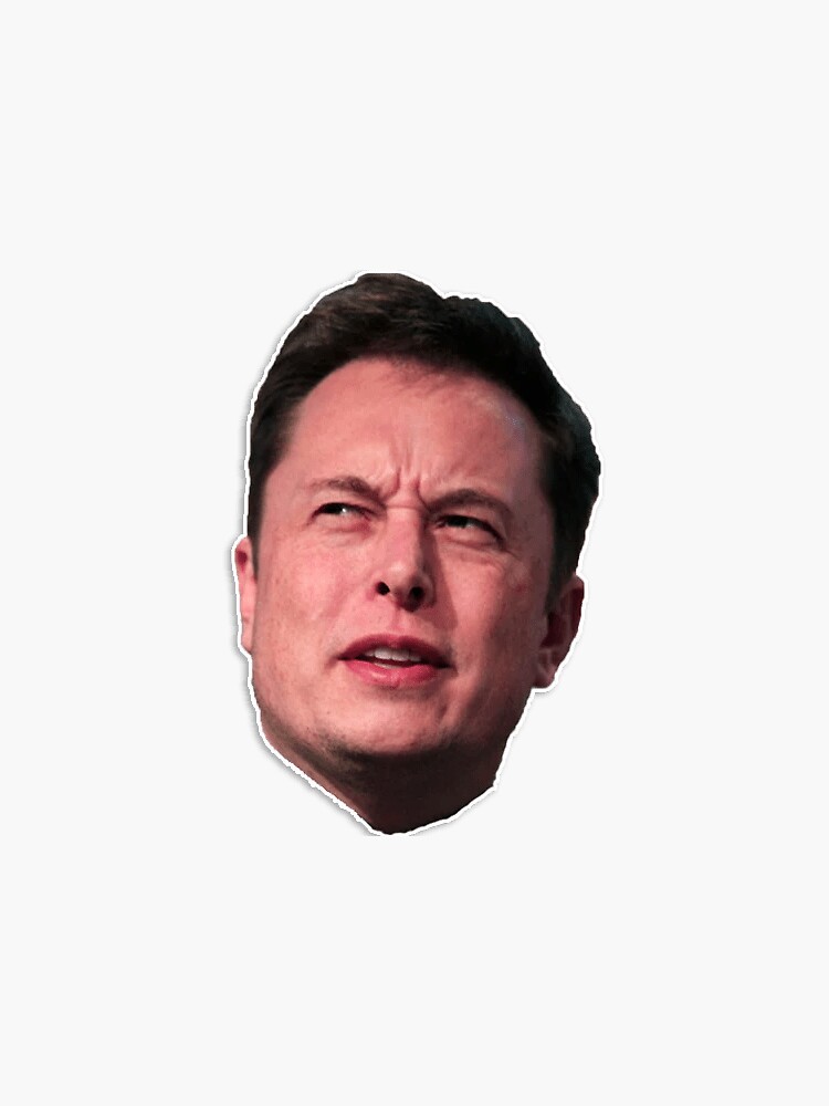 "Confused Elon Musk Face" Sticker for Sale by Artsy-Craft | Redbubble