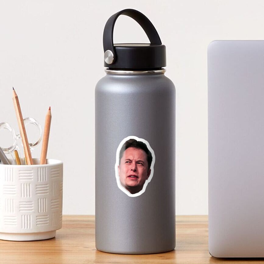 "Confused Elon Musk Face" Sticker for Sale by Artsy-Craft | Redbubble