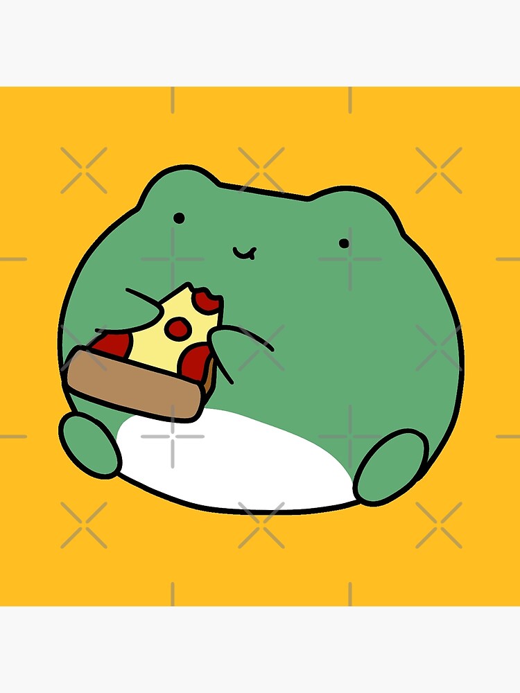 "Frog Eating Pizza" Clock for Sale by SaradaBoru | Redbubble