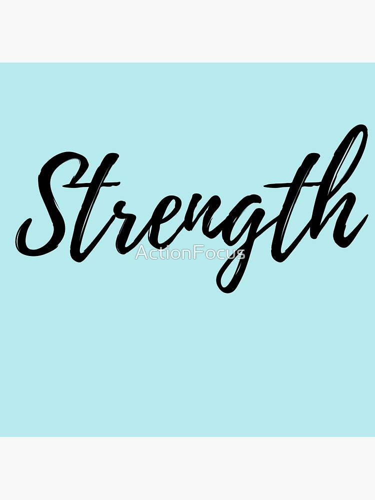 "Strength Motivation Word - Blue Background Positive Affirmation ...