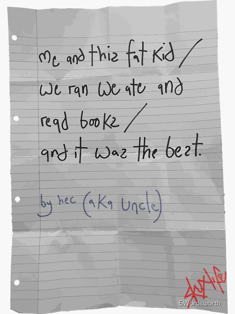 "A Haiku by Uncle Hec" Sticker for Sale by 6Wordsworth | Redbubble